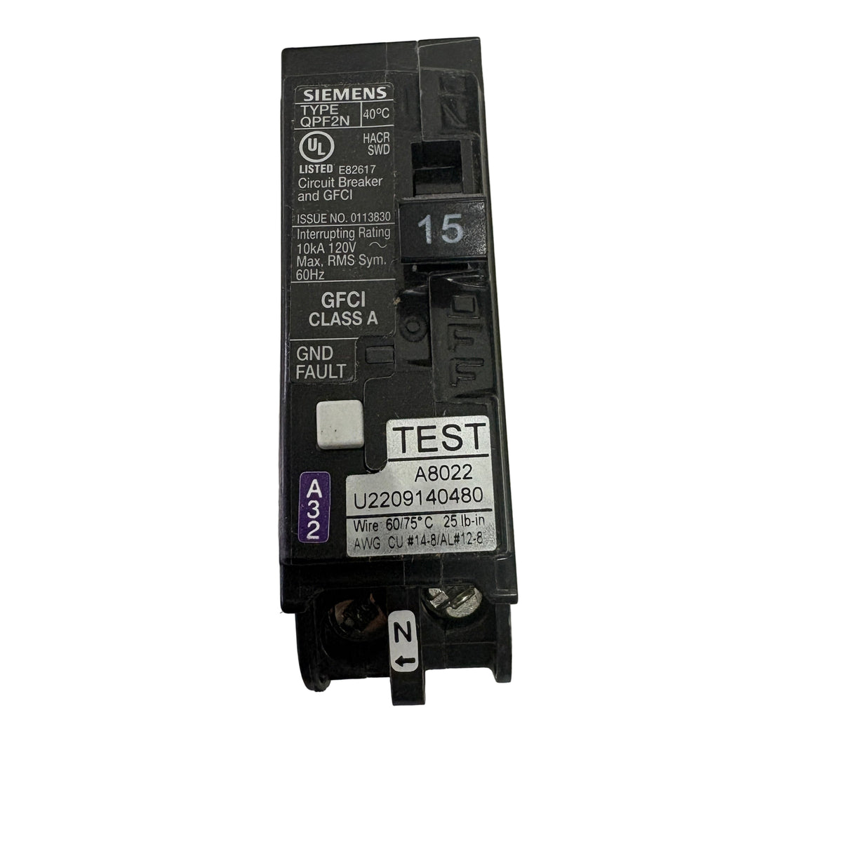 Siemens - QA115AFCN 1P 15A Plug-On - NEW - Arc Fault Circuit Breaker ...